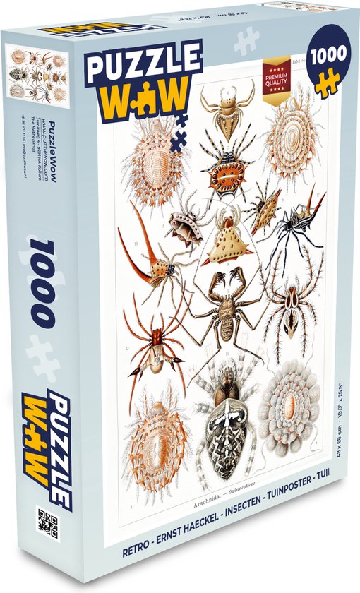 Puzzel Retro - Spin - Ernst Haeckel - Spinnen - Legpuzzel - Puzzel 1000 ...