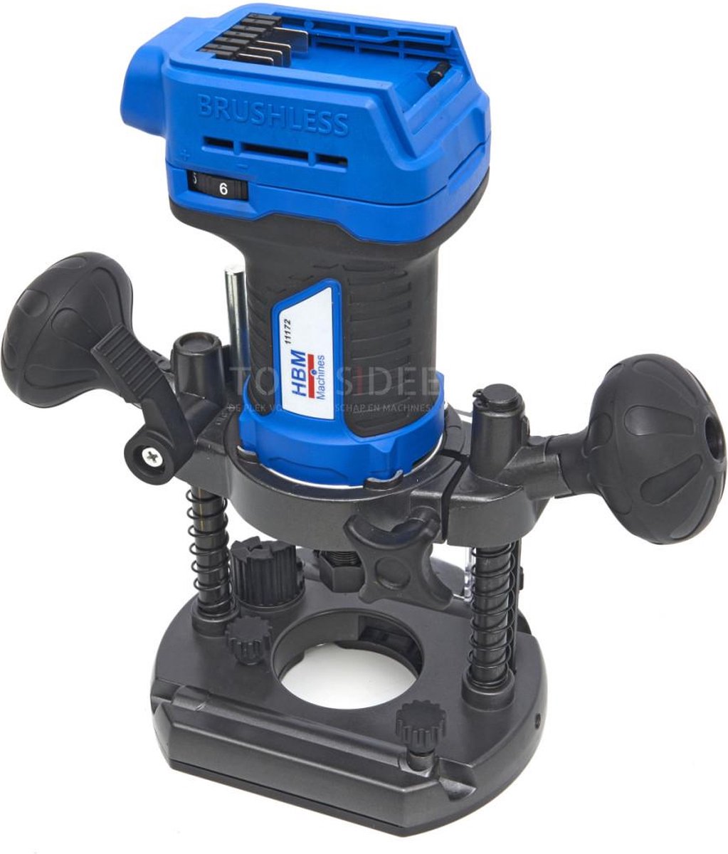 HBM Professionele 20 Volt 5,0 AH Li-ion Bovenfreesmachine en 2 Li-ion ...