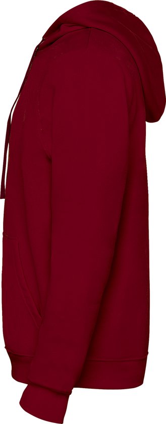 Donker Rode heren Hoodie met Grijze binnenzijde capuchon en koord Urban ...