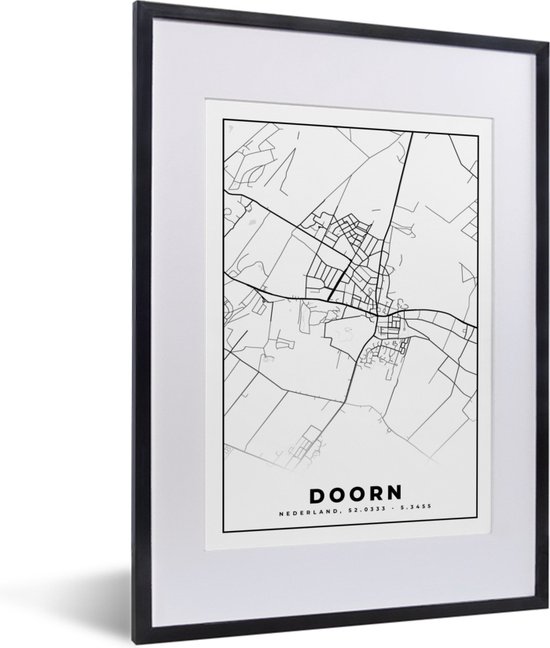 Fotolijst incl. Poster - Plattegrond - Doorn - Kaart - Stadskaart ...