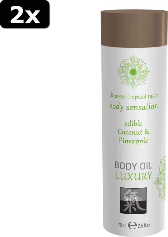 2x Luxe Eetbare Body Oil - Kokosnoot & Ananas | bol.com