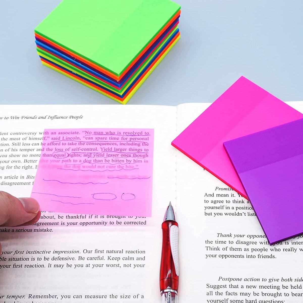 Transparante sticky notes Paars - Doorzichtige post its -Notitie ...