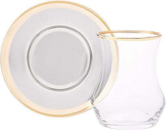 Karaca -Pera Goud 18 Delig Theeservies-Inclusief theelepels-Turkse ...