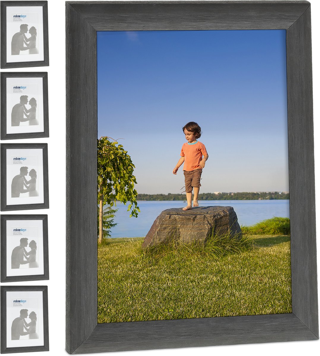 Relaxdays 6x cadre photo noir - cadre photo 13 x 18 cm - passe-partout ...