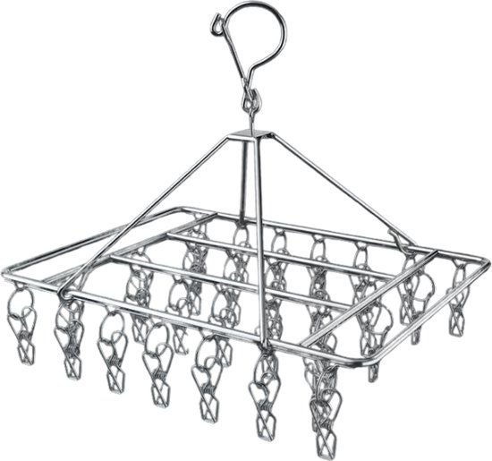 Droogcarrousel met 30 knijpers - RVS Wasrek Buiten - Droogmolen voor ...