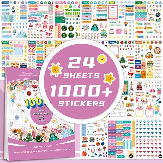 Stickerboek met 1000 Stickers - Voor Kinderen en Volwassenen - Journal ...