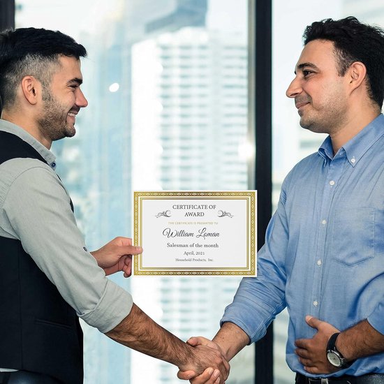 50 stuks Wit A4 Oorkonde Certificaat Papier met Gouden Folie Rand ...