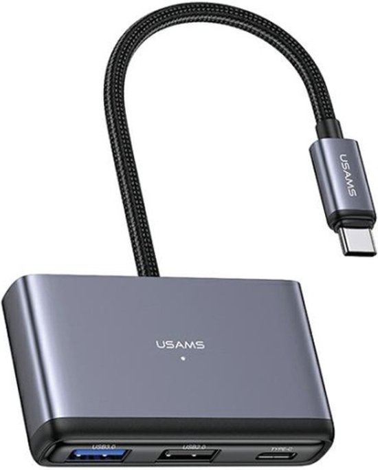 USAMS 4-in-1 USB-C Hub - voor PC/Laptop - Zilver | bol
