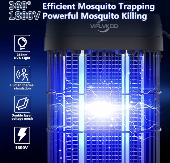 uv-insectenlamp, vliegenvanger, insectenval voor binnen en buiten ...