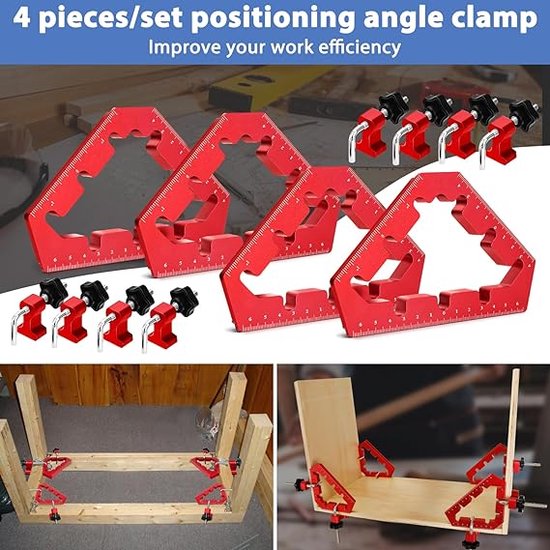 Hoekklem - Haakse klem voor 45/90 graden - 150 mm - 4 stuks | bol