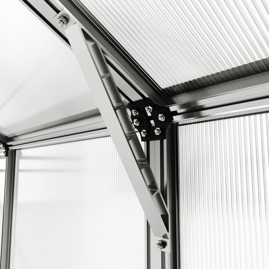 Tuinkas Orchidee 4 aluminium frame 256x256cm polycarbonaat panelen ...