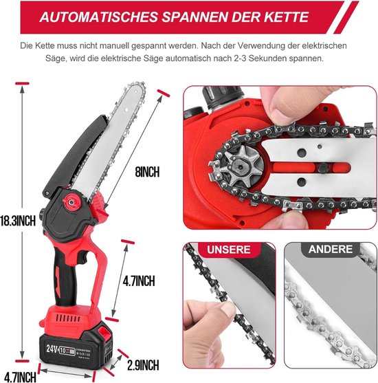 Mini Kettingzaag - Mini Kettingzaag Met Accu - Mini Kettingzaag Accu ...