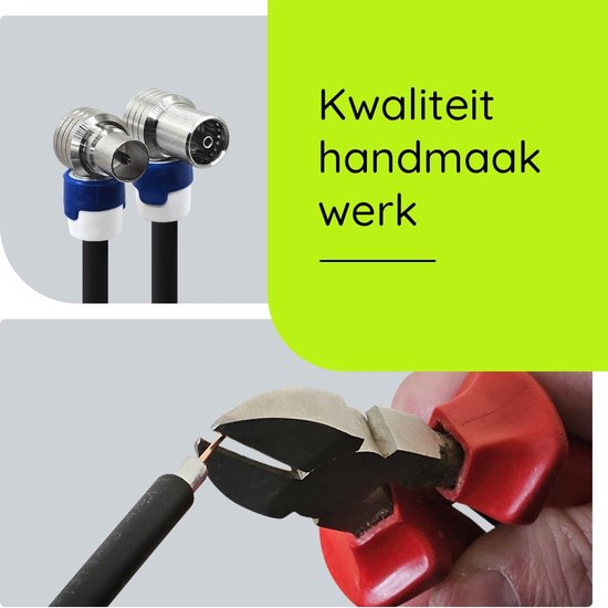 Coax kabel 10 meter - Zwart - Male en Female haakse pluggen - 4K Ultra ...