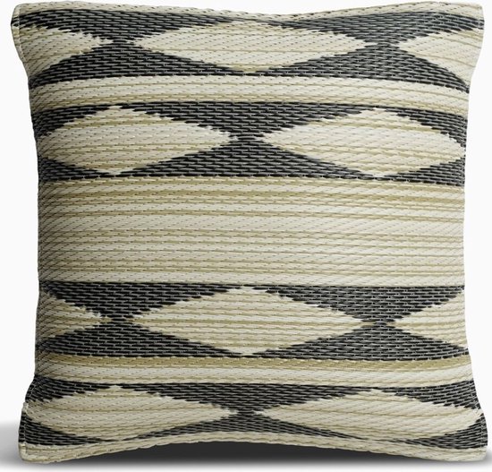 LM-Collection Tijuana Tuinkussen - 42x15x42cm - Zwart/Wit - Plastic ...