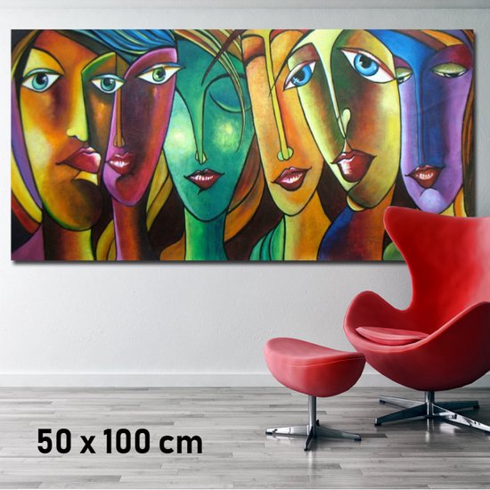 Allernieuwste.nl® Canvas Schilderij * 6 Abstracte Sexy Vrouwen * - Kunst aan je Muur -... | bol