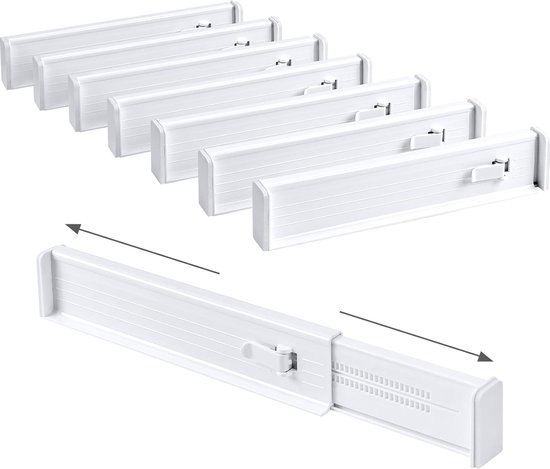 Set van 8 verstelbare ladeverdelers (32,6 - 56 cm) Plastic ...
