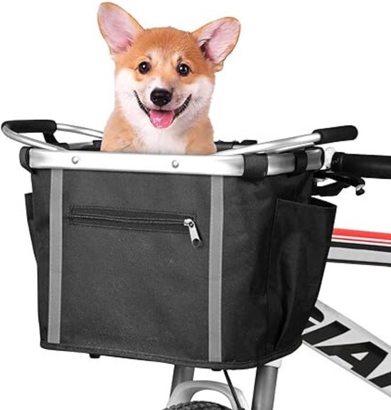 Fietsmand Hond – Hondenmand Fiets Met Reflecterende Rand – Fietsmand Hond Voorop –... | bol