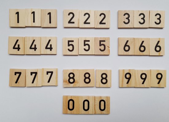 Houten letter en cijfer blokjes - alfabet - cijfers - hout - 110 stuks ...