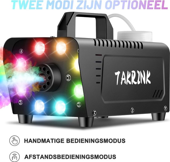 Rookmachine met 8 gekleurde LED-lampjes en RGB-effect | bol