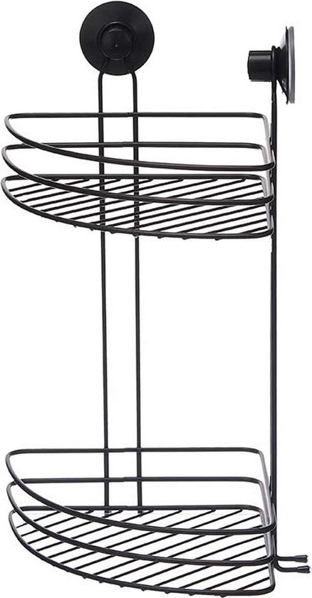 Berilo hoek doucherekje/badkamerrekje - 2-laags - zwart - B19 x L26 x H39 cm - rvs... | bol