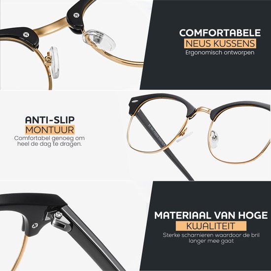 BeSparkz Computer Bril - Blue Light Blocking Glasses zonder sterkte ...