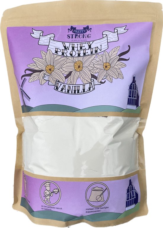 100% natuurlijk whey protein 1 kilo vanillie, whey proteine poeder ...