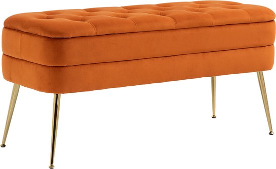 Merax Hocker met Opbergruimte - Gestoffeerde Poef - Bed Hocker Zitbank ...