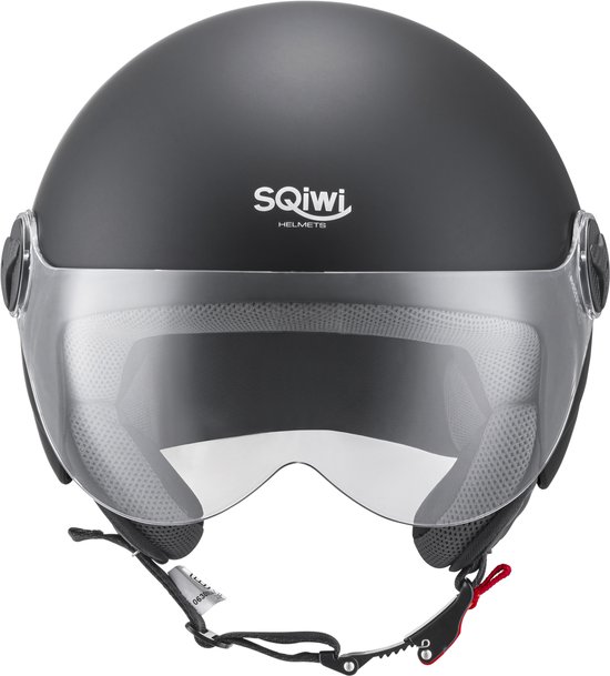 SQIWI Urban Matt Zwart - XXL - Scooterhelm | Brommerhelm | Jethelm ...