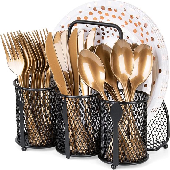 Keukengereihouder 3-in-1 bestekhouder van metaal Bestekbak Zwarte ...