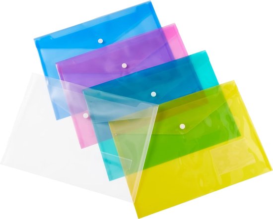 Documentenmap, DIN A4, 30-delige set, transparante plastic map ...