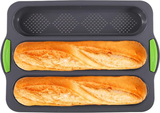 Baguette-bakplaat, siliconen stokbrood, bakvorm met 3 sleuven, hoge... | bol