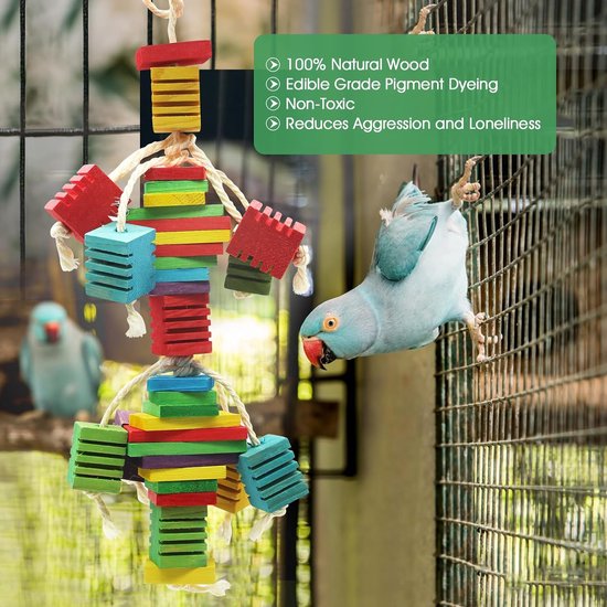 Papegaai Speelgoed Vogel Kauwen Speelgoed Natuurlijke Houten Papegaai Speelgoed... | bol