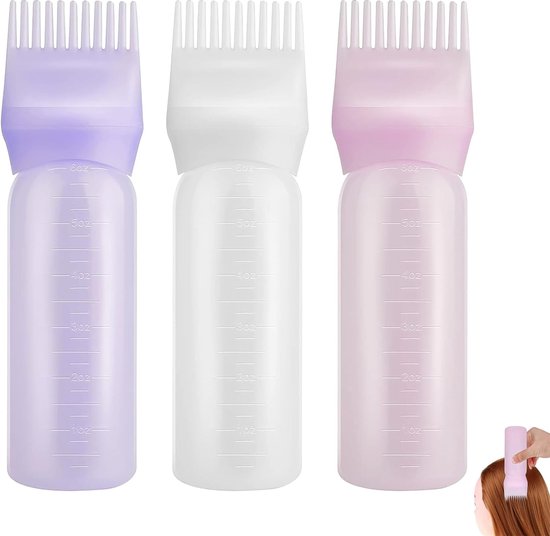 3 stuks haarolie applicatorfles met kwast, olie-applicator, flesje voor ...