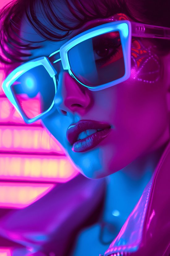 Retro Gezichtsverf Poster - Roze Jas - Retro - Gezichtsverf - Roze ...