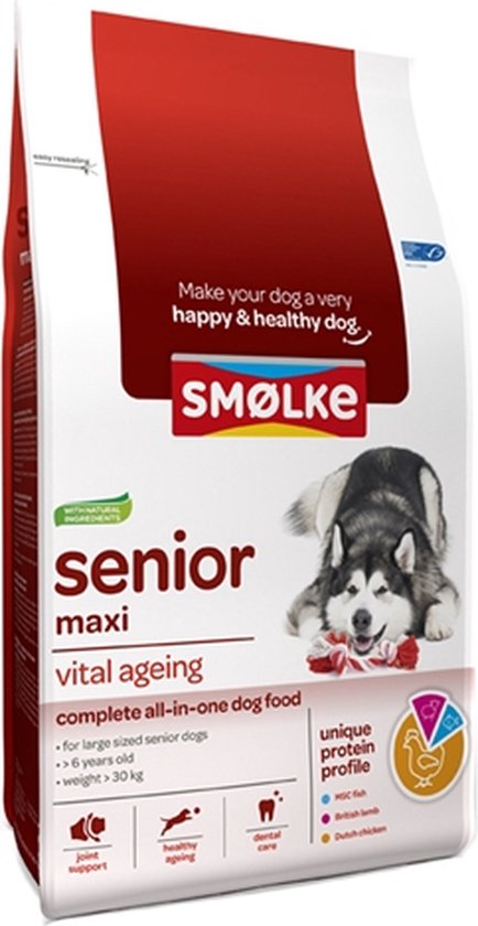 Smolke Senior Maxi - Kip - Hondenvoer - 12 kg | bol.com