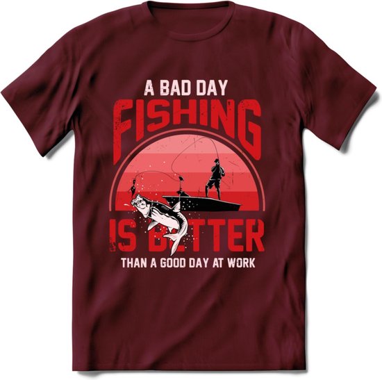 A Bad Day Fishing - Vissen T-Shirt | Rood | Grappig Verjaardag Vis ...