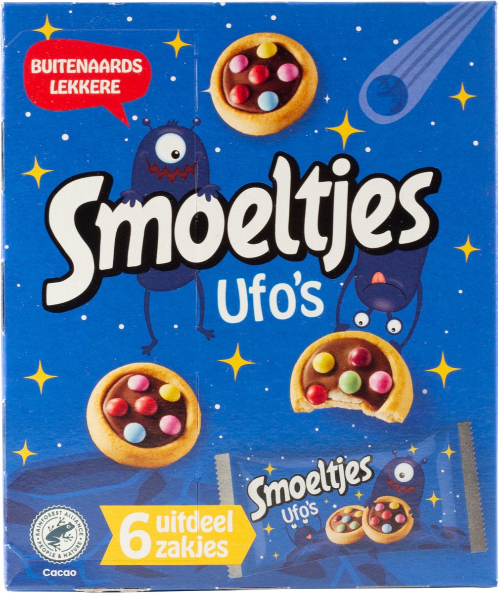Smoeltjes Ufo's Melk chocolade - uitdeelpakjes - 6 x 2 biscuits - 140 ...