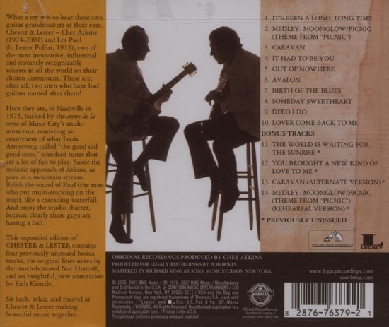 Chet Atkins & Les Paul - Chester & Lester (CD), Chet Atkins & Les Paul ...