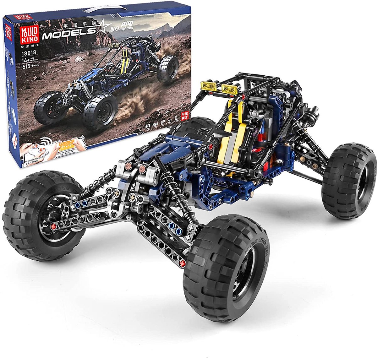 Mould King 18018 Lighting Racing off-road buggy (RC) - Compatible met ...