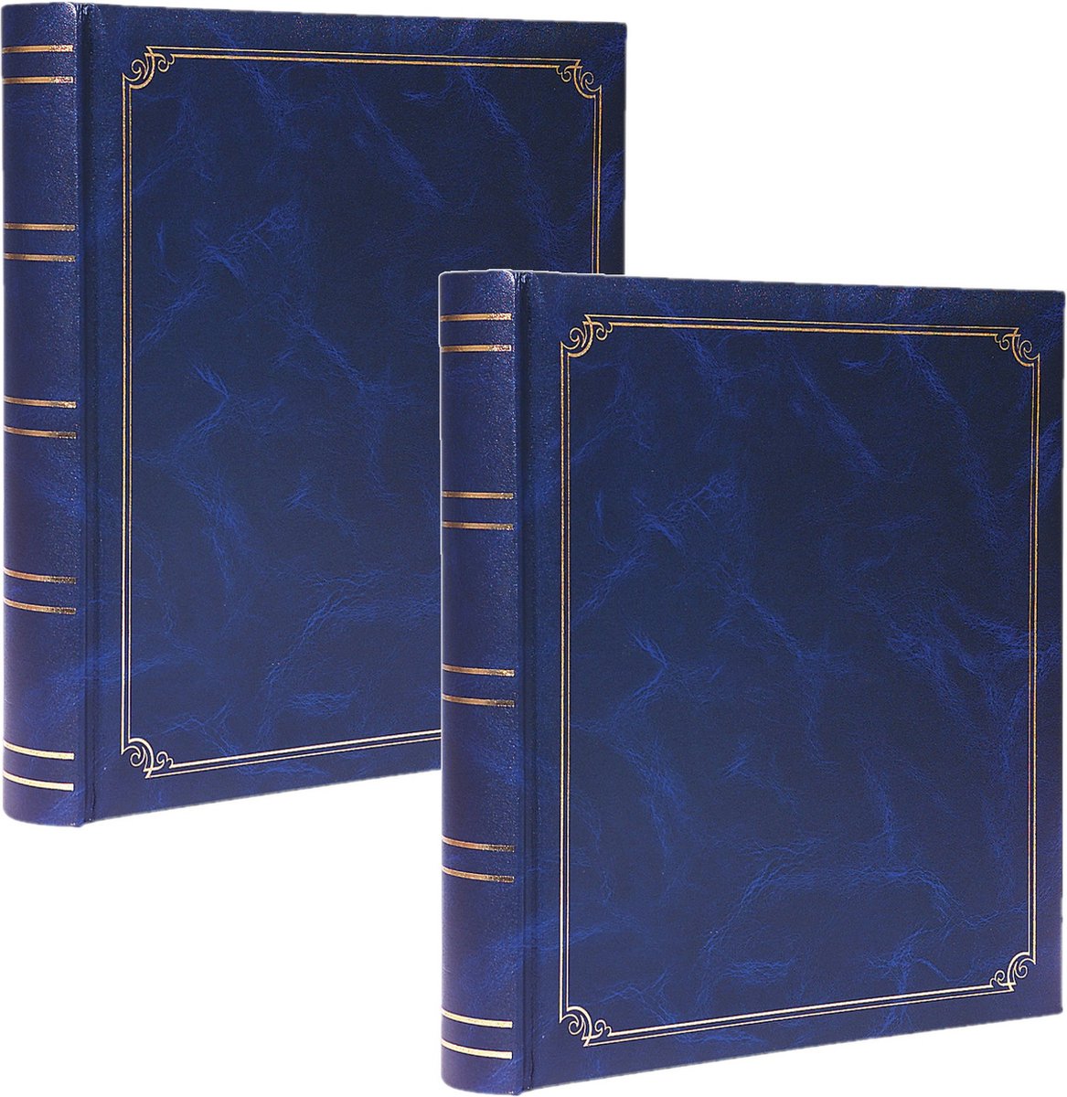 2x Fotoboek/fotoalbum met insteekhoesjes blauw voor 300 fotos - 24 x 31 ...