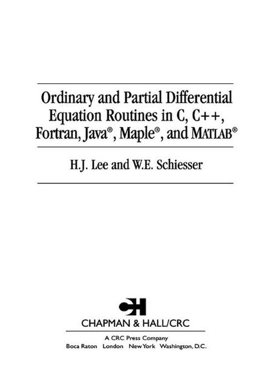 Ordinary and Partial Differential Equation Routines in C, C++, Fortran ...