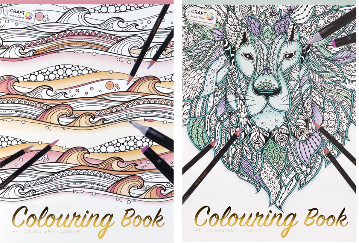 Craft Sensations Colouringbook with foil for Adults | Dik Kleurpapier ...