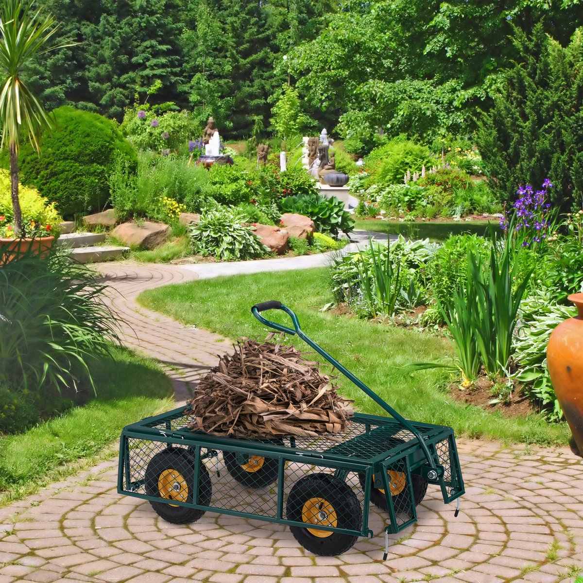 Relaxdays bolderkar tuin - tuinwagen - luchtbanden - 250 kg ...