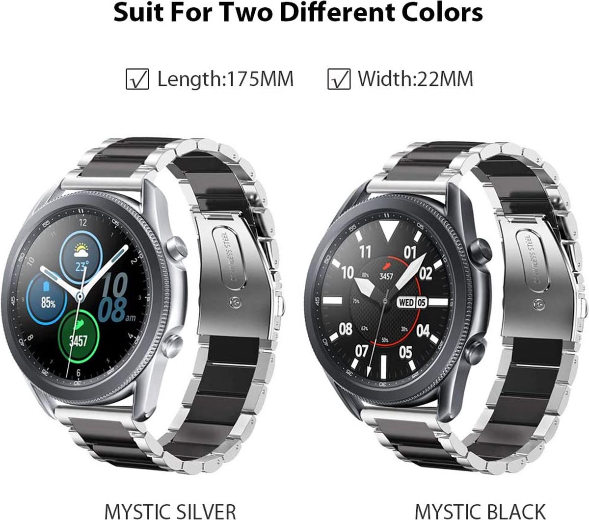 RVS Galaxy Watch Active Horlogeband | 22MM | Metalen Smartwatch Band ...