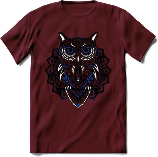 Uil - Dieren Mandala T-Shirt | Donkerblauw | Grappig Verjaardag ...