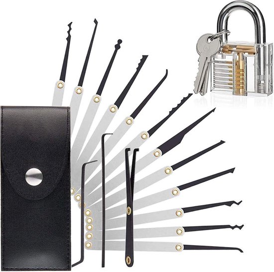 Lock Premium Lockpick Set – 15-delig – Inclusief transparant slot ...