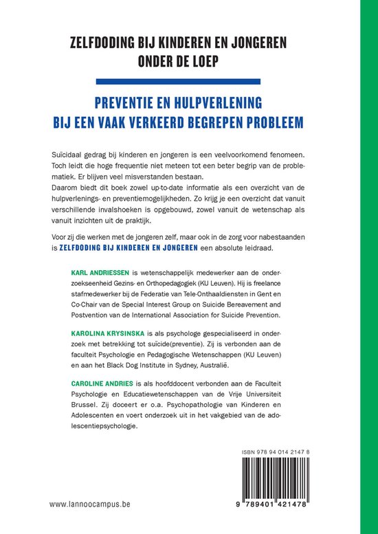 ZELFDODING BIJ KINDEREN EN JONGEREN | 9789401421478 | Karl Andriessen | Boeken | bol