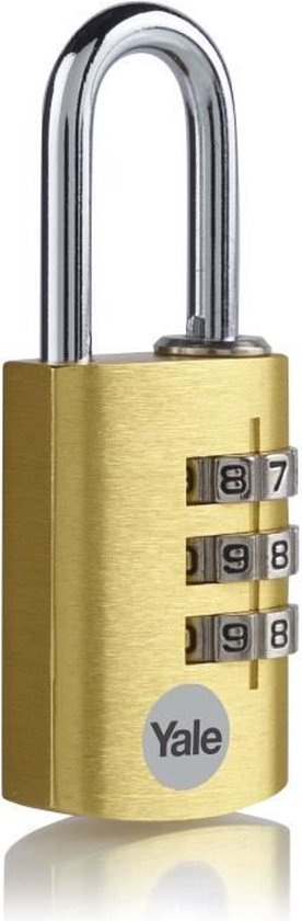 Cadenas à combinaison en aluminium YALE 28 mm, anse en acier, laiton, 3 ...