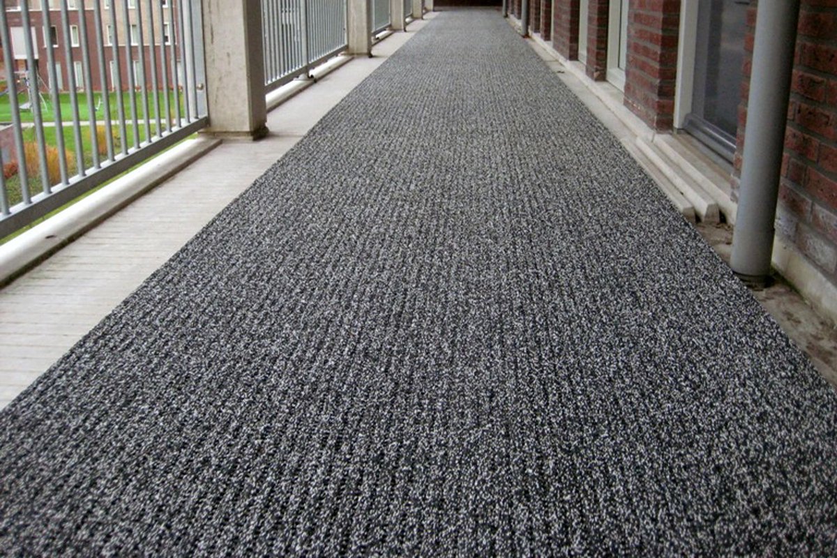 Gravel Scrape Antislipmat op Rol - Breedte 120 cm - Zwart met Wit - per ...