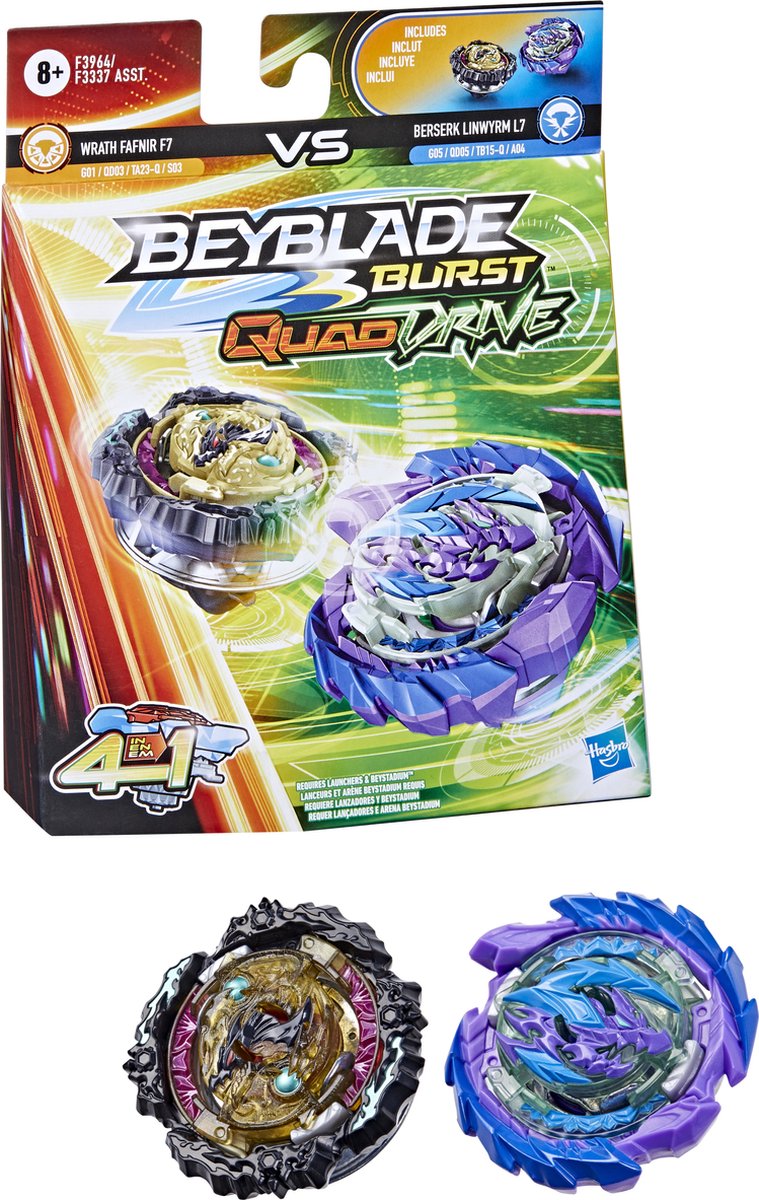 Beyblade Quad Drive Wrath Fafnir en Berserk Linwyrm Duopack - Tol | bol.com